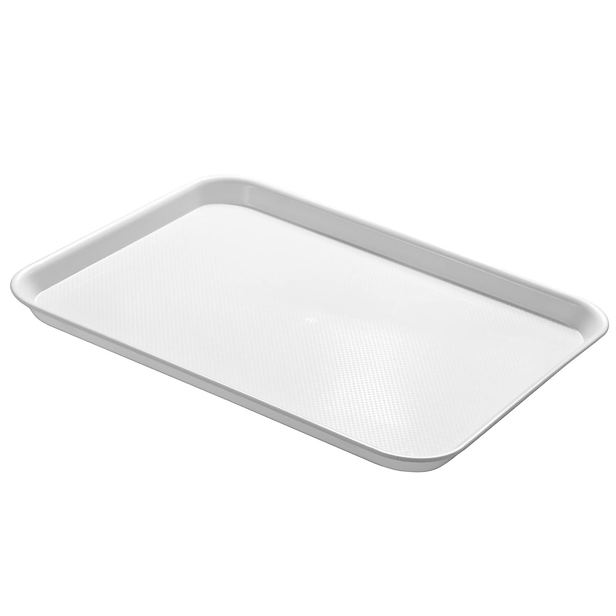 Aebeky Plastic Cafeteria Trays,Fast Food Serving Trays,13"X17",Set of 6(White)