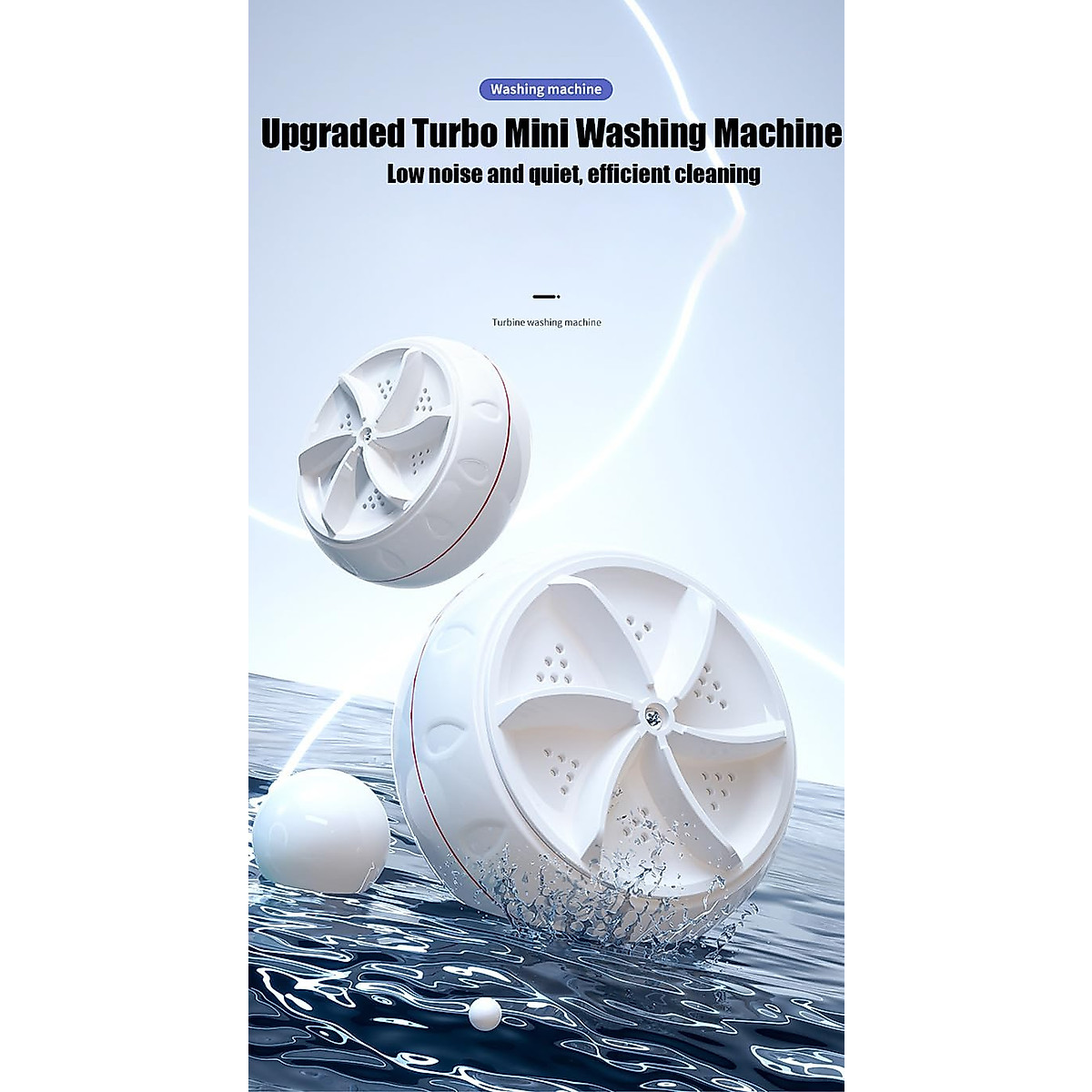 Portable Mini Washing Machine Ultrasonic Turbo Portable Washer with USB for Home Business Travel College House RV Apartment Turbo Washing Machine Cleaning Socks and Dishes