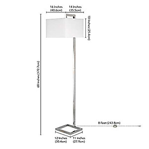 Grayson 68" Tall Floor Lamp with Fabric Shade in Polished Nickel/White