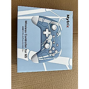 Mytrix Wireless Pro Controller, Hall Effect Bluetooth Controllers for Nintendo Switch, PC, Steam, iPad, Mac, Tablet, Laptop, with RGB Light/Macro Keys/Turbo Button, Bamboo Blue