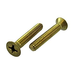1/4"-20 X 3" Brass Flat Head Phillips Machine Screws (Pack of 12)