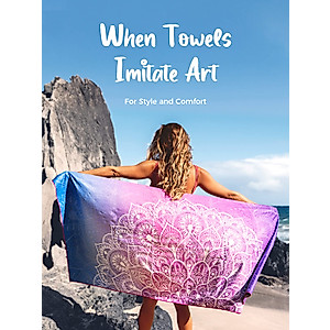 OCOOPA Microfiber Beach Towel - Oversized 71"x32" - Quick Dry, Sand Free - Lightweight & Compact - Large Beach Towels for Swimming, Camping, Holiday