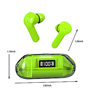 Sport Bluetooth 5.3 Headphones, Wireless Earbuds with Dual LED Battery Display 30Hrs Playtime, IPX7 Waterproof Wireless Headphones with Earhooks, Built-in Mic Earphones for Gym