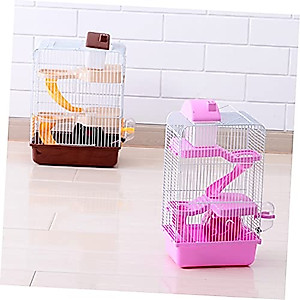 POPETPOP Plastic Pulley Hamster Cage Chinchilla Cage Villa Cage for Small Pets Pet Cage Small Animals Guinea Pig Travel Kitchen Utensils Heighten Pink Pet House Reptile Water Dispenser
