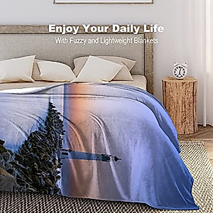 Ditooms Flannel Blanket, Luxury Lightweight Cozy Couch Bed Super Soft and Warm Plush Fleece Microfiber Throw Blanket Bed Blanket 50"x60", Lighthouse