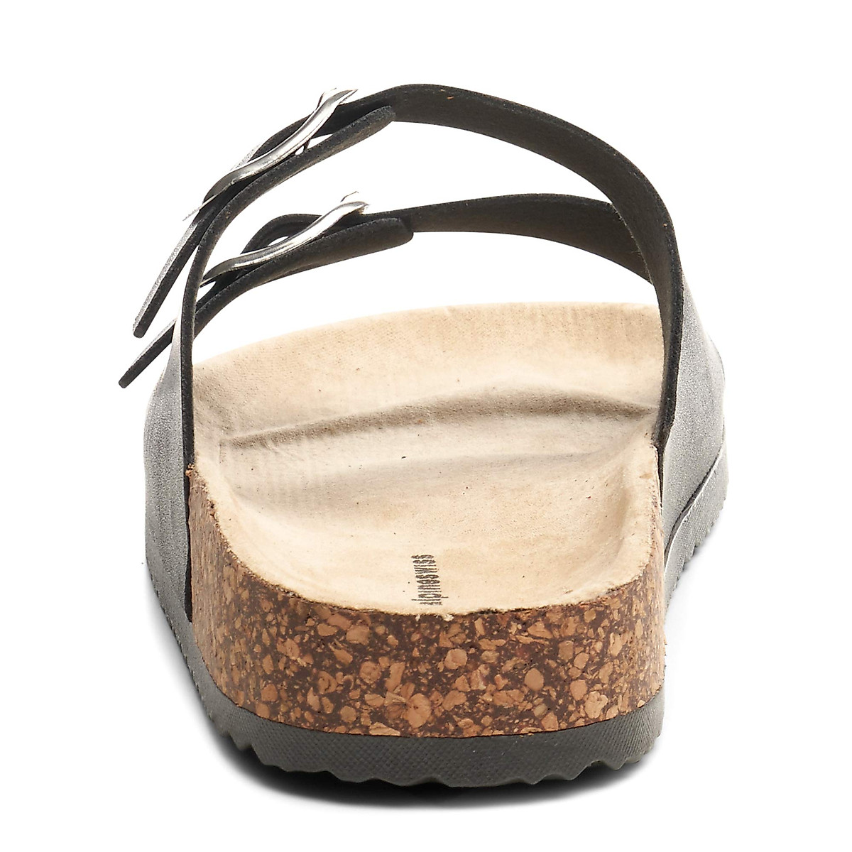 Alpine Swiss Womens Casual Double Strap Slide Sandals Black 7 M US