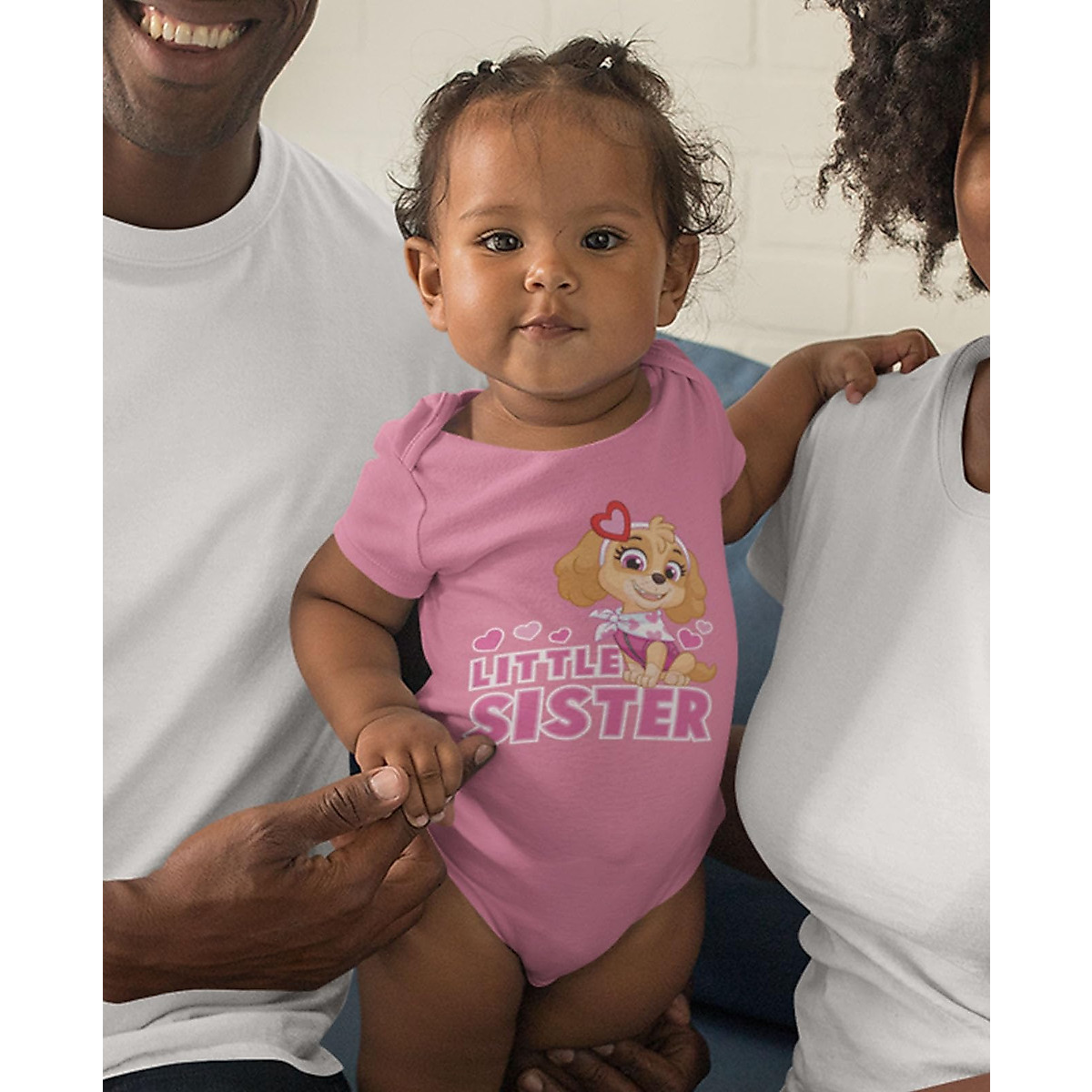 Paw Patrol Skye Little Sister Newborn Outfit Baby Girl Sibling Infant Bodysuit 12M (6-12M) Pink