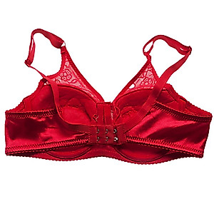 BMLen Silicone Breast Form Pocket Bra for Crossdressers Mastectomy(34,red