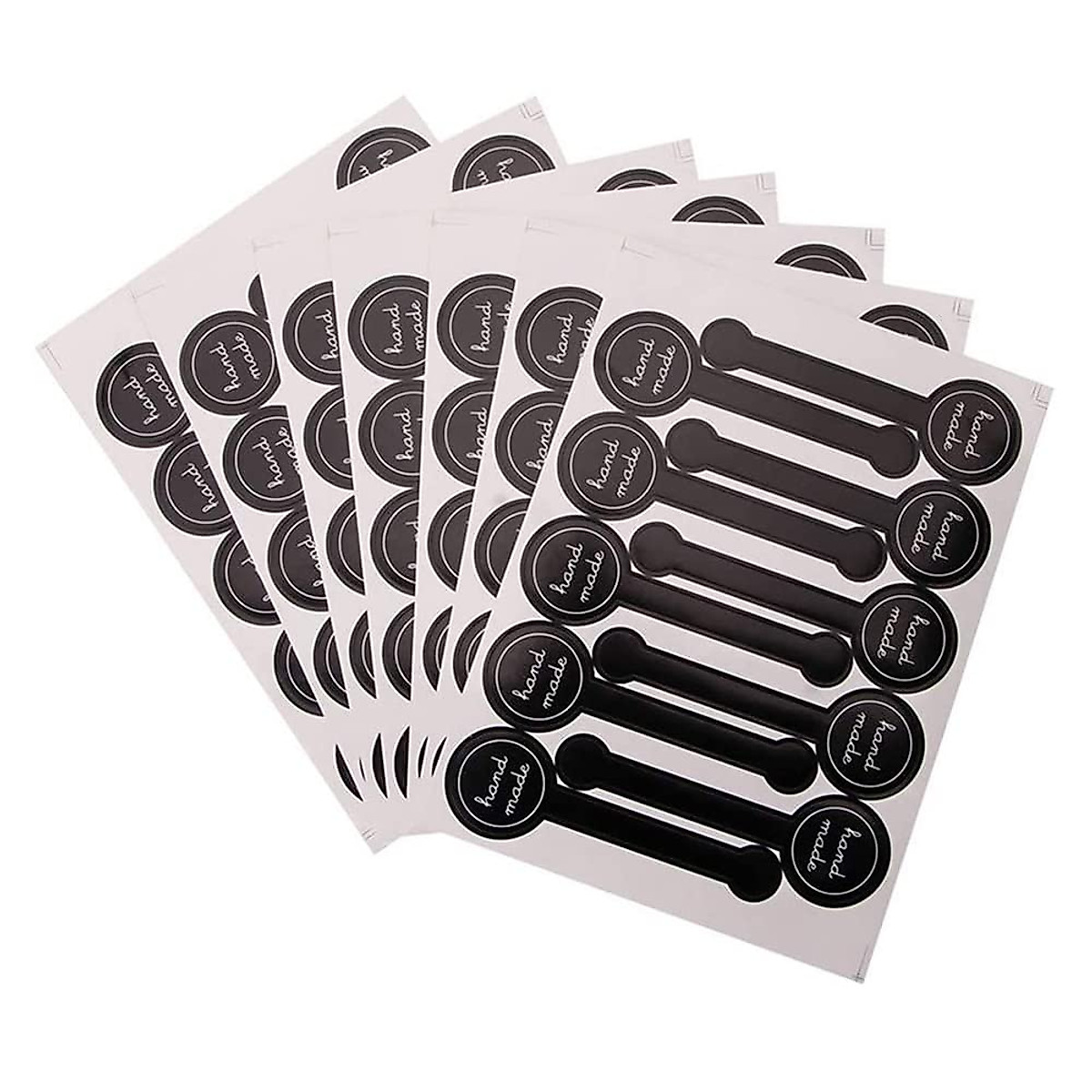 AKOAK 300 Pcs Self-Adhesive Label Stickers, Handmade" Black Strip Seal Stickers, Cookies/Candy/Snacks/Baking/DIY Gift Stickers/Party Supplies