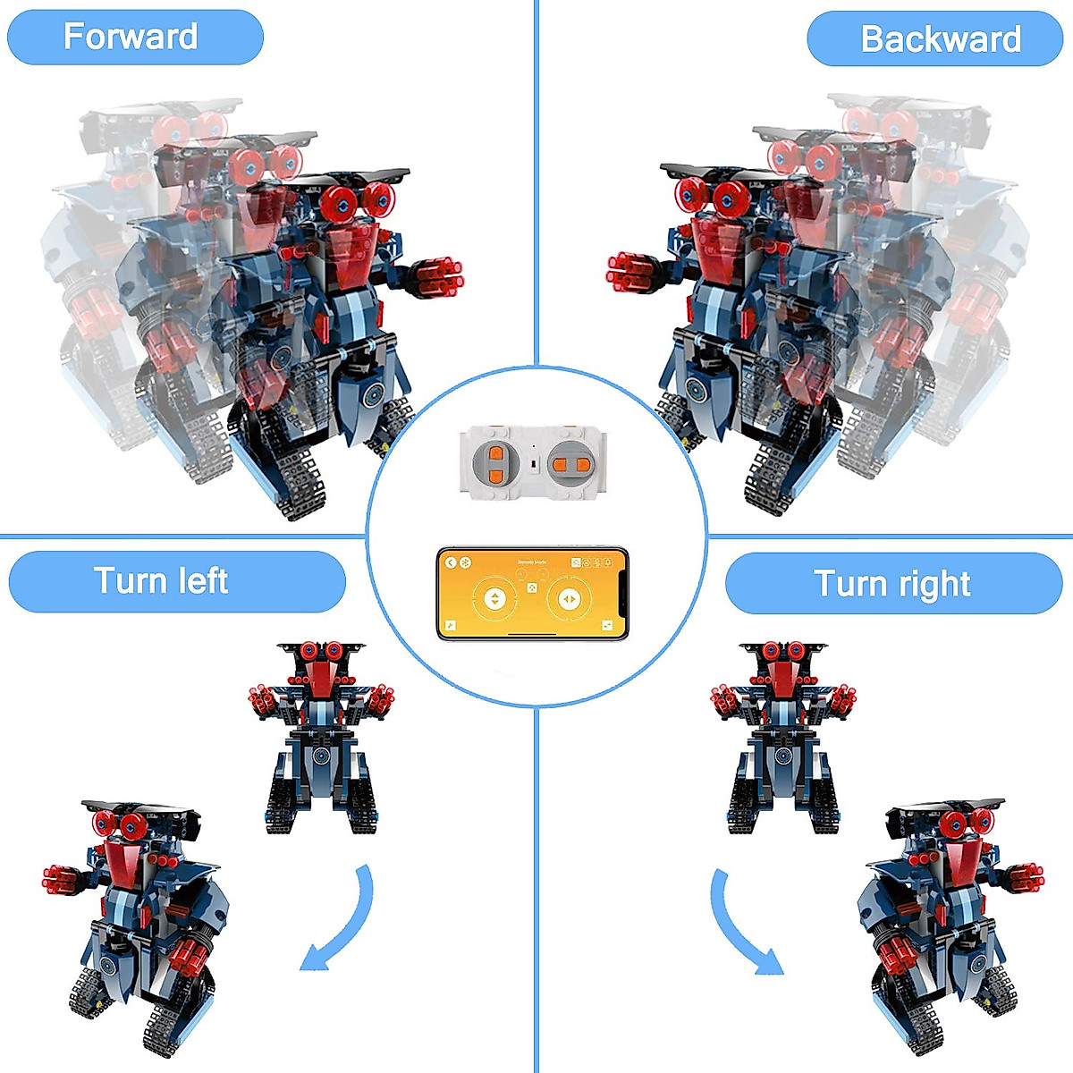 aukfa STEM Building Block Toy RC Robot for Kids, App Controlled & Remote Control Robotic Toy for Boys and Girls, Engineering Educational Build Kit, Early Learning Birthday Gift for 8 Years and Up