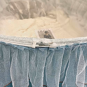 RIRC Bed Canopy Double Dome Canopy Bed Curtains Ceiling Suspension Mosquito Net for Bed Large Size Mosquito Netting Pink Bed Tent Luxury Bedroom Princess Canopy for Girls Bed (Blue)