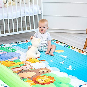 Moiré Baby 3D Paper Craft Animal Learning Baby Play Mat Extra Large 76 in. x 58 Padded ABC Crawling Carpet for Babies (3D Paper Craft Animal)