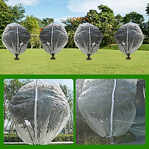 KEOHOLI Large 2 Packs Fruit Tree Netting Bags with Zipper and Drawstring, Insect Bird Barrier Netting Plant Covers for Fruit Vegetable Trees, Bushes,Flower in Garden (8 * 8ft)