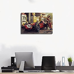ERWYN Ferrari poster Formula 1 Racing Potser Vintage Posters 2023 Ferrri Car Canvas Prints Painting Unframe-style 12x18inch(30x45cm)