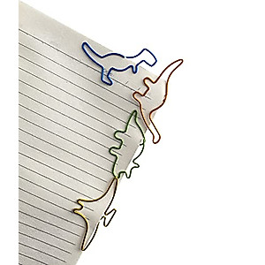 40pcs Funny Dinosaur Paper Clips, Mewuthede Creative Dinosaur Shaped Paperclip, Metal Bookmark Clips Supplies Cute Paper Clips for Home Office Library …
