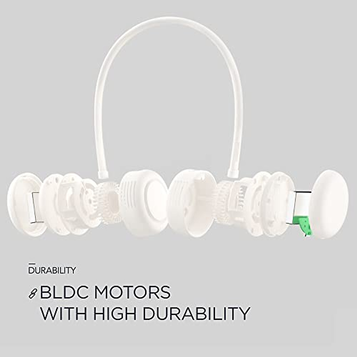 Bladeless Neckband Rechargeable Portable Fan - Rolling Grey