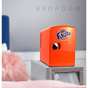 Coca-Cola Fanta FA04 4 Liter/4.2 Quarts 6 Can Portable Mini Cooler/Fridge for Food, Beverages, Orange