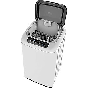 BLACK+DECKER Small Portable Washer, Washing Machine for Household Use, Portable Washer 0.84 Cu. Ft. with 8 Cycles, Transparent Lid & LED Display