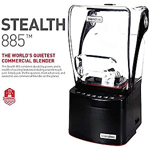 Blendtec Stealth 885 Commercial Blender, WildSide+ Jar, Blendtec Stealth Sound Enclosure, Strongest Commercial-Grade Power, Self-Cleaning, 42 Pre-programmed Cycles, Black