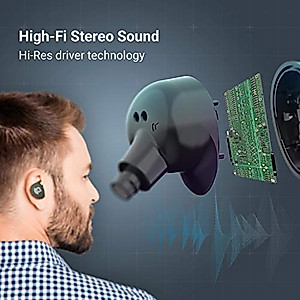 Asseso TS1 True Wireless Earbuds, Bluetooth 5.0 Deep Bass Stereo Headphones with Charging Case, 20H Playtime, Microphone, Noise Isolating, IPX5 Waterproof Earphones for Gym, Workout, Sports, Running