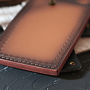 XYJ Chef Knife Sleeves PU Leather Knife Cover With Carry Belt Loop Black Brown Kitchen Knives Edge Guards Protector Tools 2-pieces(Knives Not Included)