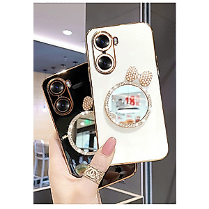 OnePlus Nord N20 5G Luxury Case, Glitter Soft TPU Bumper, Diamond Mirror Butterfly Design, Shockproof, Camera Protection - Pink