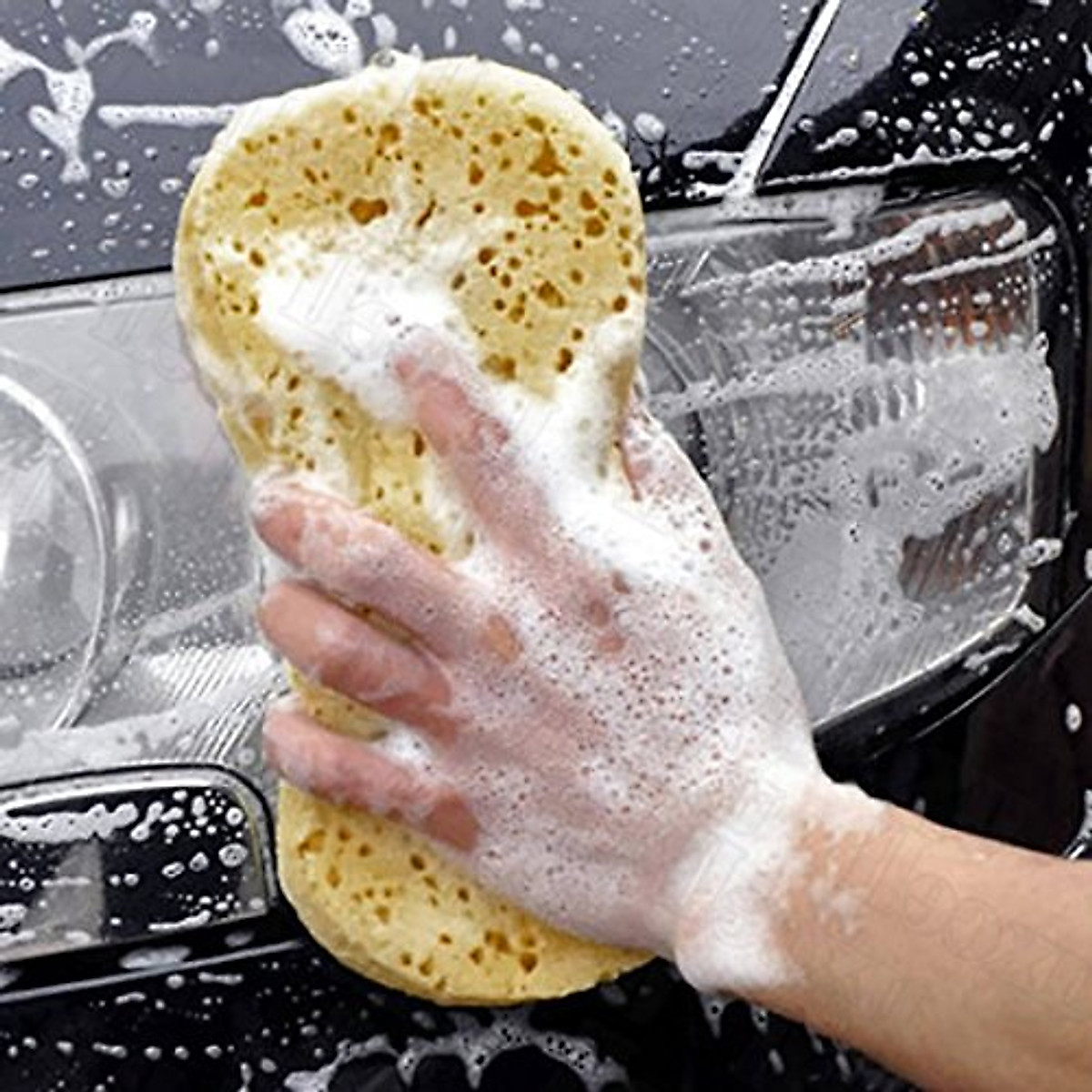 ZYHW Auto Car Windshield Soft Perforated Yellow Wash Sponge Pad