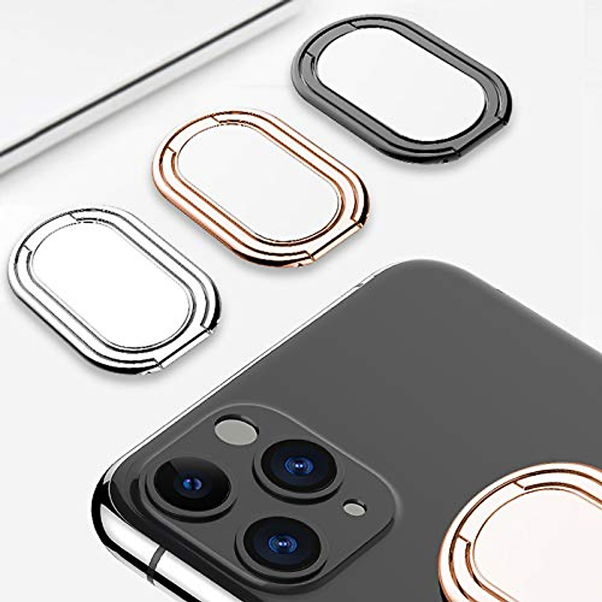 Vesmatity Cell Phone Ring Holder Finger Kickstand 360° Foldable Swivel Phone Stand Metal Back Ring Grip Foldable Ring Stand for Magnetic Car Mount iPhone and All Smart Phones(Rose Gold)