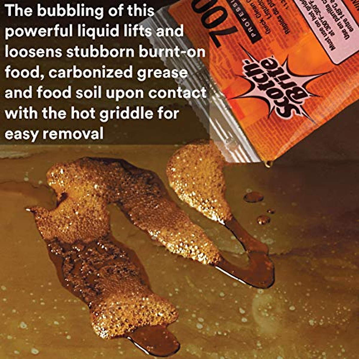 3M Scotch-Brite Griddle Cleaning, Quick Clean System, Heavy Duty, Cleans in 3-5 Minutes, For Baked On Food and Cooking Oils, Use on Hot or Cool Griddle, Orange, (1 System)