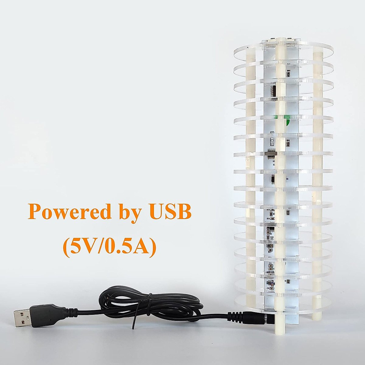 iCubeSmart 16 LED Audio Spectrum DIY Electronic Kits, Built-in Microphone to Collect Music (PP16-Round)