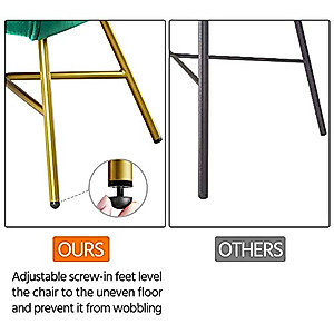 Yaheetech Vanity Chair, Modern Accent Chair, Soft Velvet Barrel Chair with Golden Metal Legs and Soft Padded, Comfy Side Chair for Living Room/Bedroom/Makeup Room/Study/Waiting Room, Green, Set of 2