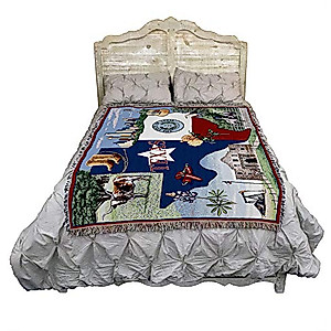 Pure Country Weavers State of Texas Blanket - Gift Tapestry Throw Woven from Cotton - Made in The USA (72x54)