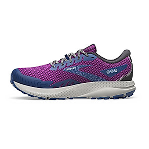 Brooks Women’s Divide 4 Trail Running Shoe - Purple/Navy/Oyster - 9.5 Medium
