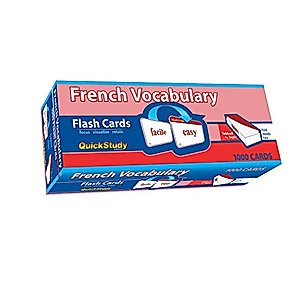 French Vocabulary Flash Cards - 1000 cards: a QuickStudy Reference Tool