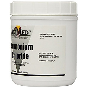 AniMed Powder 99.9-Percent Ammonium Chloride for Horses Dogs Cats Cows Sheep and Goats, 2.5-Pound