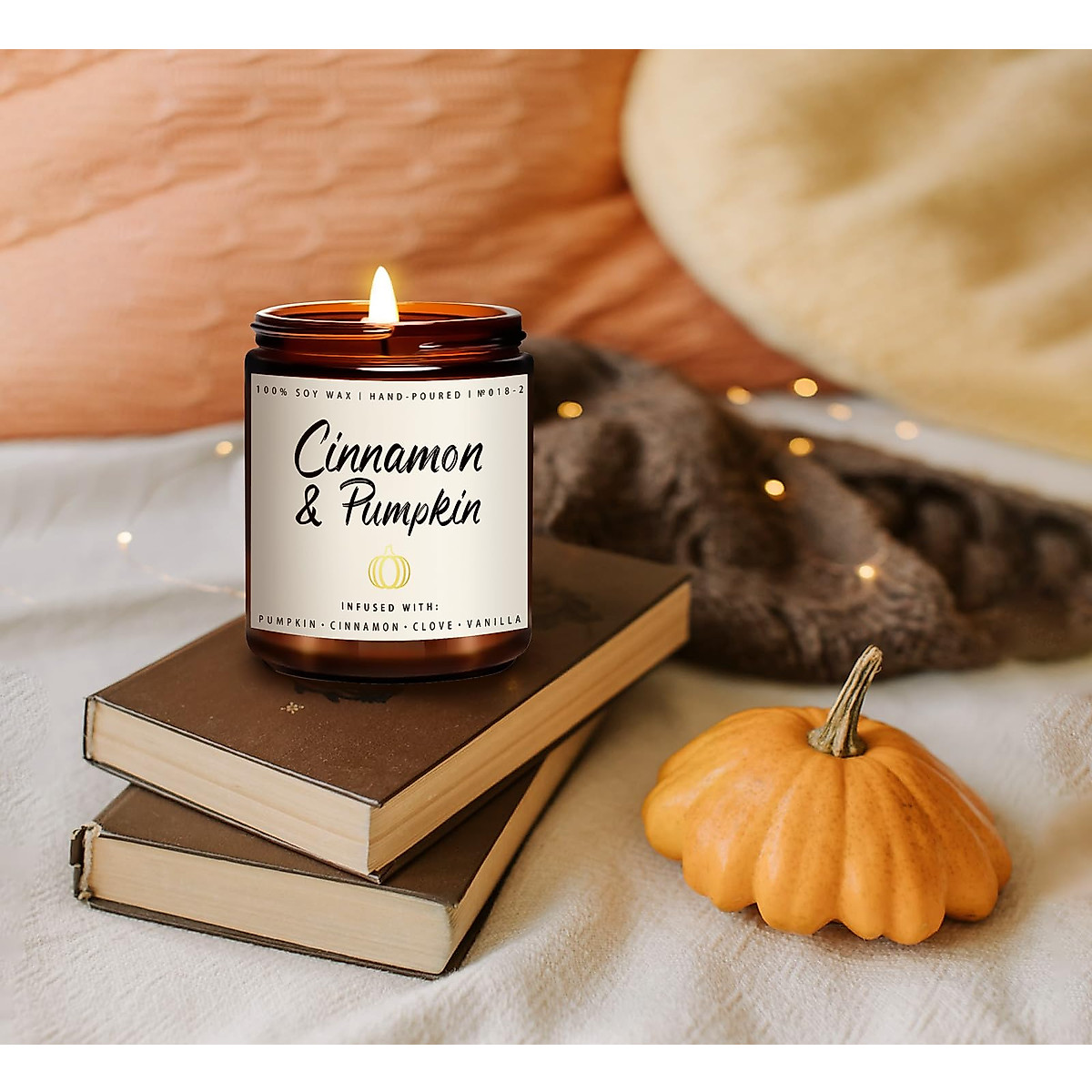Fall Candle Set | 4pack Fall Scented Candles for Home, Scented Candles for Autumn Fall - Home Scented Candle Set, Candle Gift for Women - Scent of Wreath/Cinnamon Pumpkin/Apple Pie/Comfort