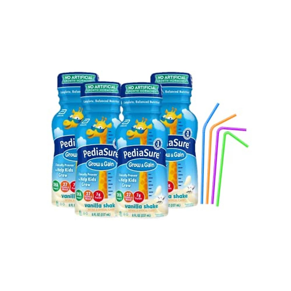 PediaSure Immune Support Kids Protein Shake Grow & Gain Vanilla Flavor, 8 Fl Oz 4 Pack