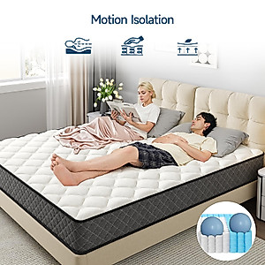 ONBRILL Full Mattress,10 Inch Hybrid Mattress in a Box with Memory Foam,Motion Isolation Individually Wrapped Pocket Coils Mattress,Medium Firm Full Bed Mattresses CertiPUR-US Certified