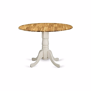 HomeStock Artistic Accomplishment Antique Round Dining Table Made of Sturdy Wood, Round Table Top with Pedestal Base, Ideal for Small Dining Areas, Compact Dining Table with Dropleaf, 42 x 42 Inch