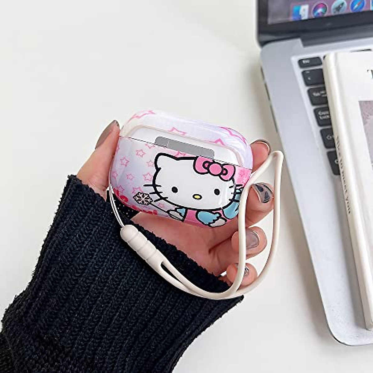 Anime Pattern Compatible with AirPod Pro 2nd Case, Anime Airpod Case for Boys Girls Teens, IMD Full Body Protection Shockproof Cover with Lanyard for Apple AirPod Pro 2nd (Marie Cat)