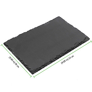 TAICHEUT 12 Pack 9 x 6 Inch Black Slate Cheese Board, Slate Stone Serving Tray Slate Plates for Food, Sushi, Steak and Charcuterie