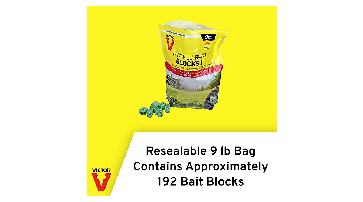Victor M909 Fast-Kill Rodenticide - 9 lb Bait Blocks