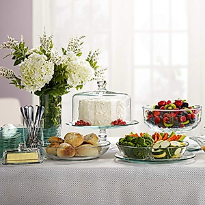 Libbey Selene Glass Cake Stand with Dome