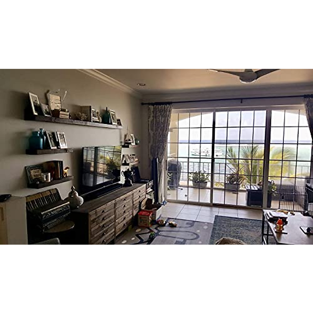 Joel's Antiques Floating Wall Shelf - 72-Inch Wood Decor & Long Shelf for Fireplace Mantel, Bookshelf, & Farmhouse - Wall-Mounted Rustic Stand, Wooden Hanging Display - Medium Brown, 72" x 6" x 2"