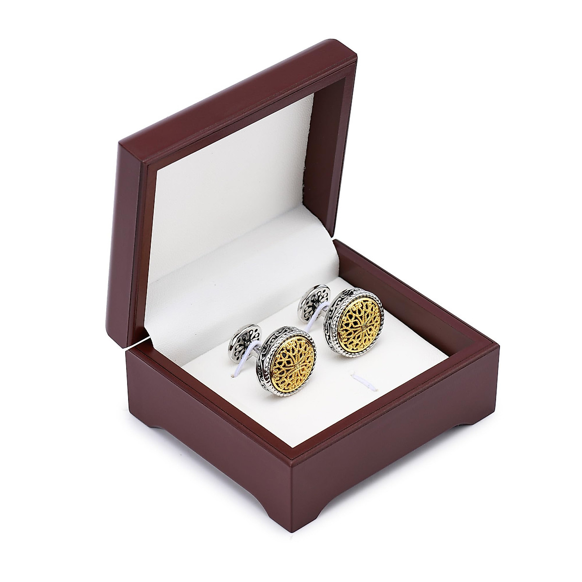 Cuff Links Mens, Cufflinks for Men, 18K Gold Plated Cufflinks with Gift Box for Wedding, Birthday, Anniversary and Father's Day