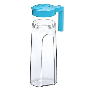 Amazing Abby - Slim - Tritan Pitcher (64 oz), Unbreakable Plastic Water Pitcher with Lid, BPA-Free, Heat-Resistant, Dishwasher-Safe, Great for Both Iced and Hot Drinks, Indoors and Outdoors, Blue