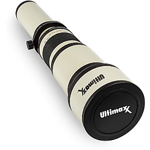 Ultimaxx 650-1300mm (w/ 2X Converter 1300-2600mm) Telephoto Zoom Lens Kit for EOS Rebel T3, T3i, T4i, T5, T5i, T6, T7 T6i, T6s, T7i, T8i, SL1, SL2, SL3, EOS 60D, 70D, 77D, 80D, 90D, 5D III, 5D IV, 6D