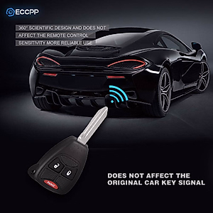 ECCPP OHT692713AA 2X Replacement fit for Uncut Keyless Entry Remote Control Car Key Fob (only Shell Case) for C hrysler for D odge for J eep Series OHT692713AA OHT692427AA OHT692714A M3N5WY72XX