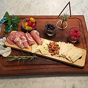 HigherHuman Reversible Wood Deviled Egg Tray and Charcuterie Board Cheese Serving Platter