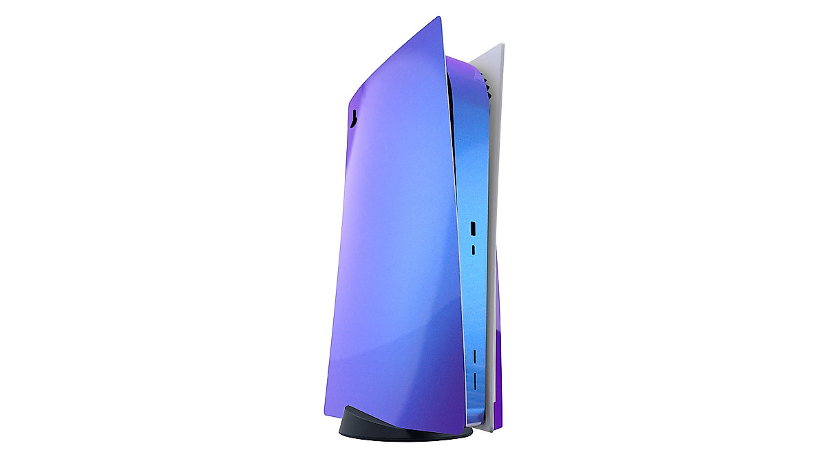 PlayVital Chrome Purple Blue Glossy Full Set Skin Decal for ps5 Console ...